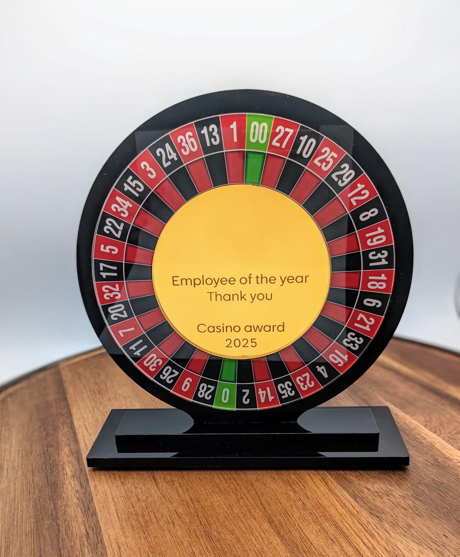 Personalized Roulette Award – Custom Casino Trophy | Casino Night Gift ...