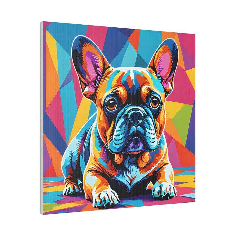 Matte Canvas Frenchie Dog Pop Art Colorful Dog Lover - Etsy