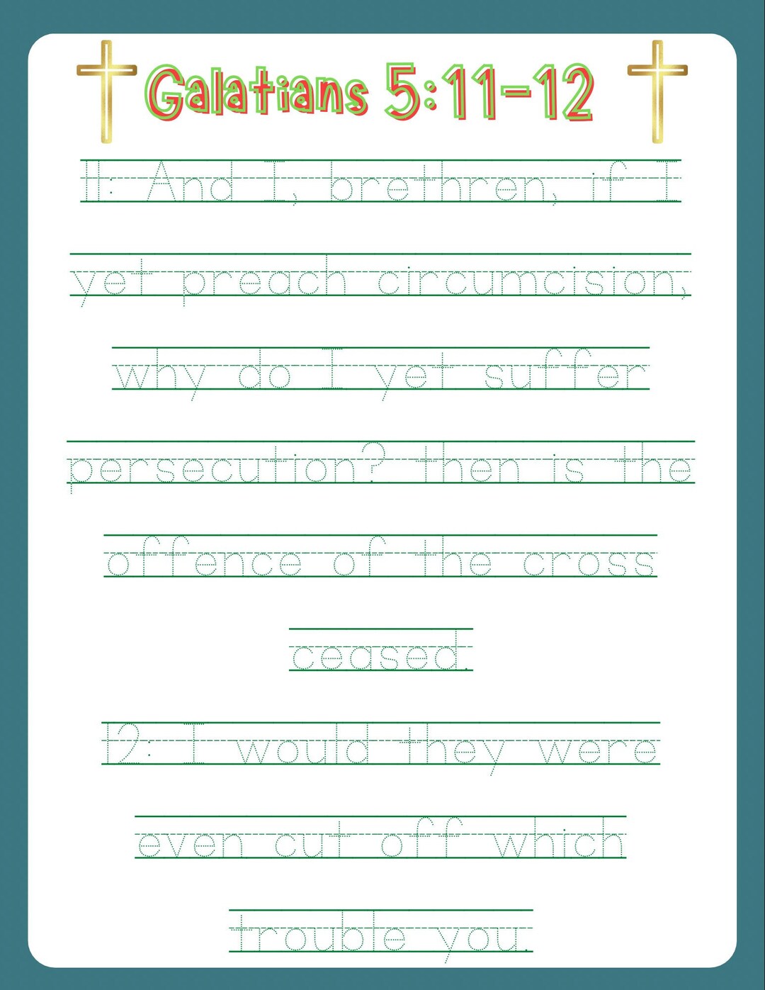 Bible Print Copywork (galatians) - Etsy