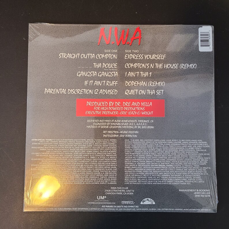 NWA Straight Outta Compton Limited Edition Red Vinyl LP NEW - Etsy