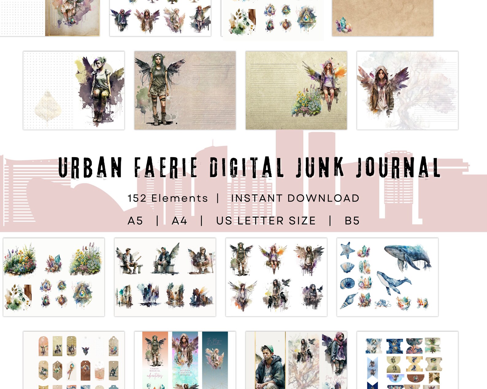 Urban Fairycore Fantasy Digital Download Junk Journal Grimoire Ephemera ...