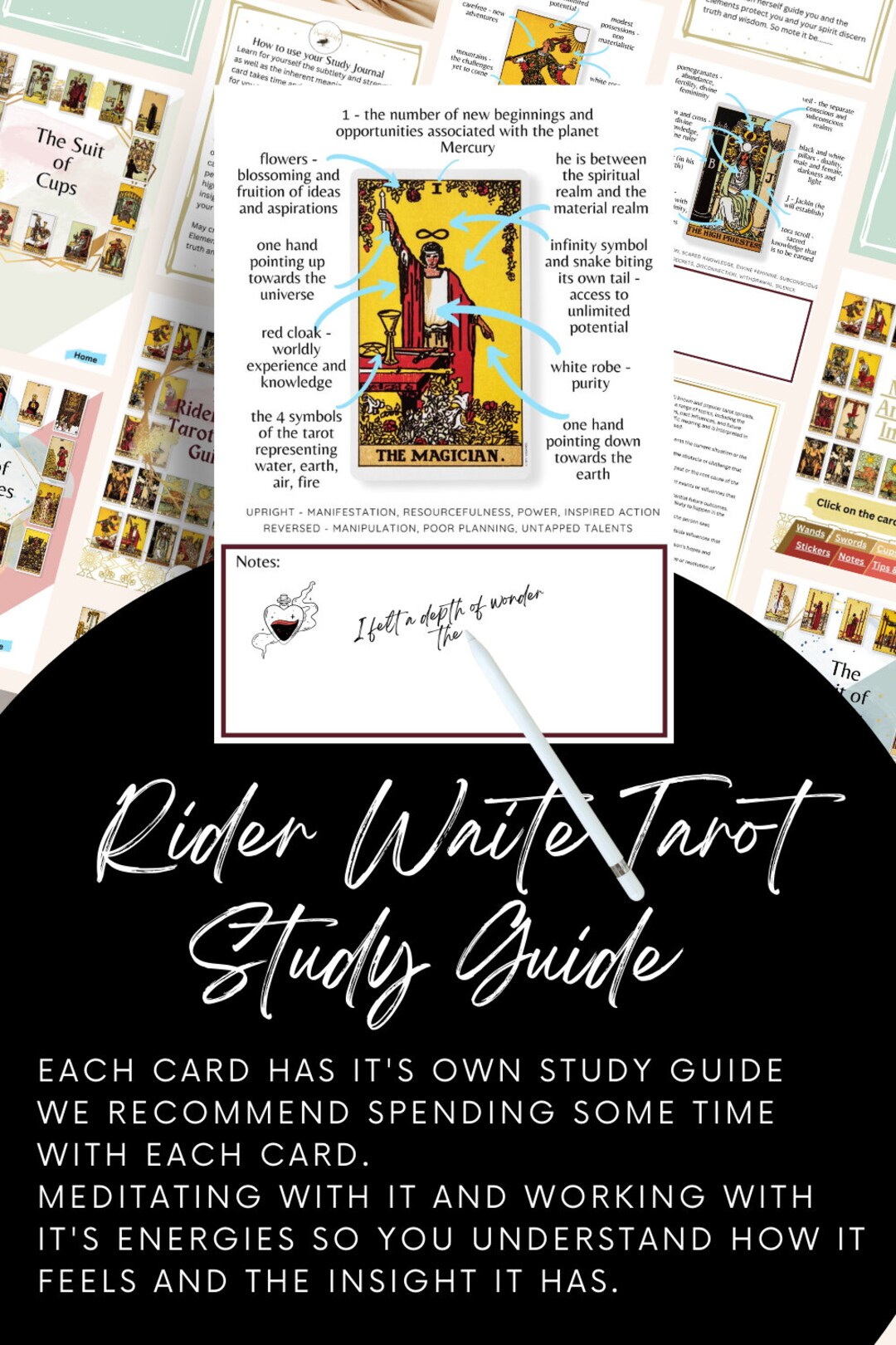 Tarot Beginners Guidebook, Tarot Study Guidebook & Journal Tarot for ...