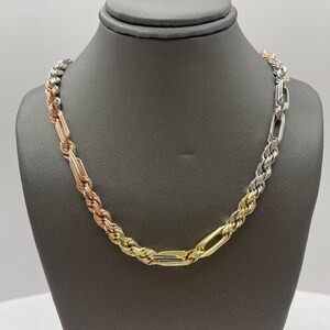 14k Tri-color Gold Rope Chain 20 Inch - Etsy