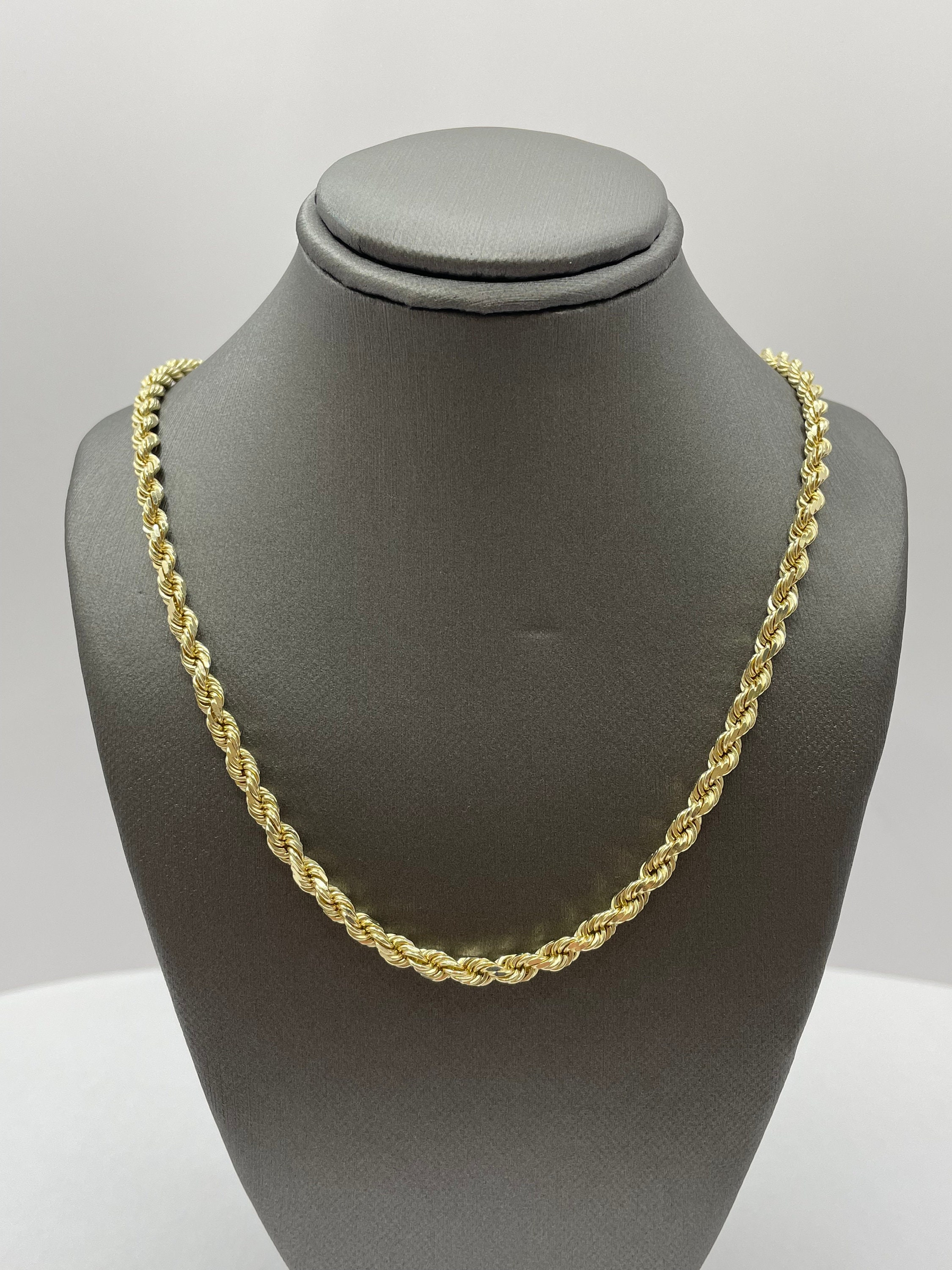 14k Yellow Gold Rope Link Chain 20 Inch - Etsy