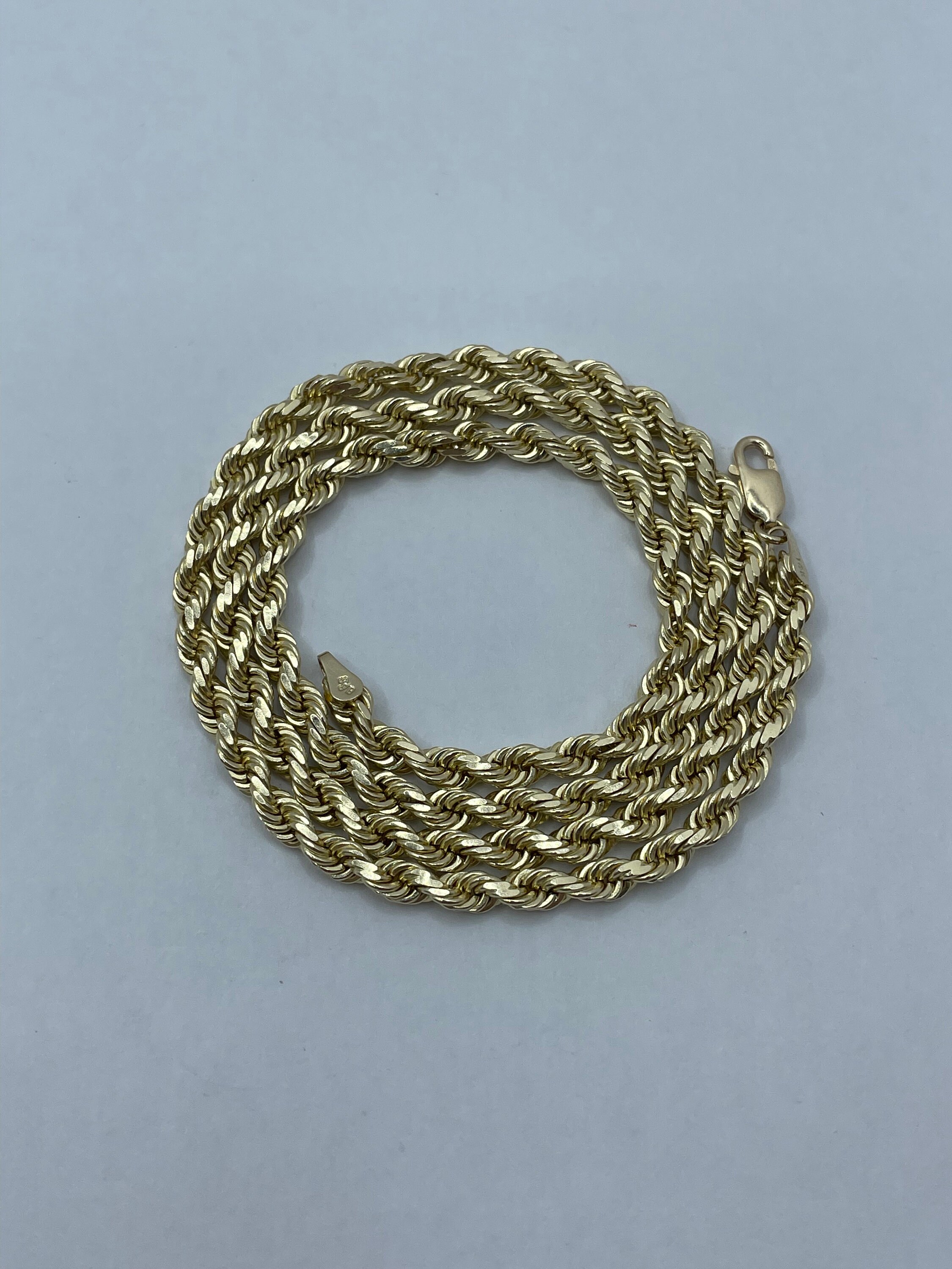 14k Yellow Gold Rope Link Chain 20 Inch - Etsy