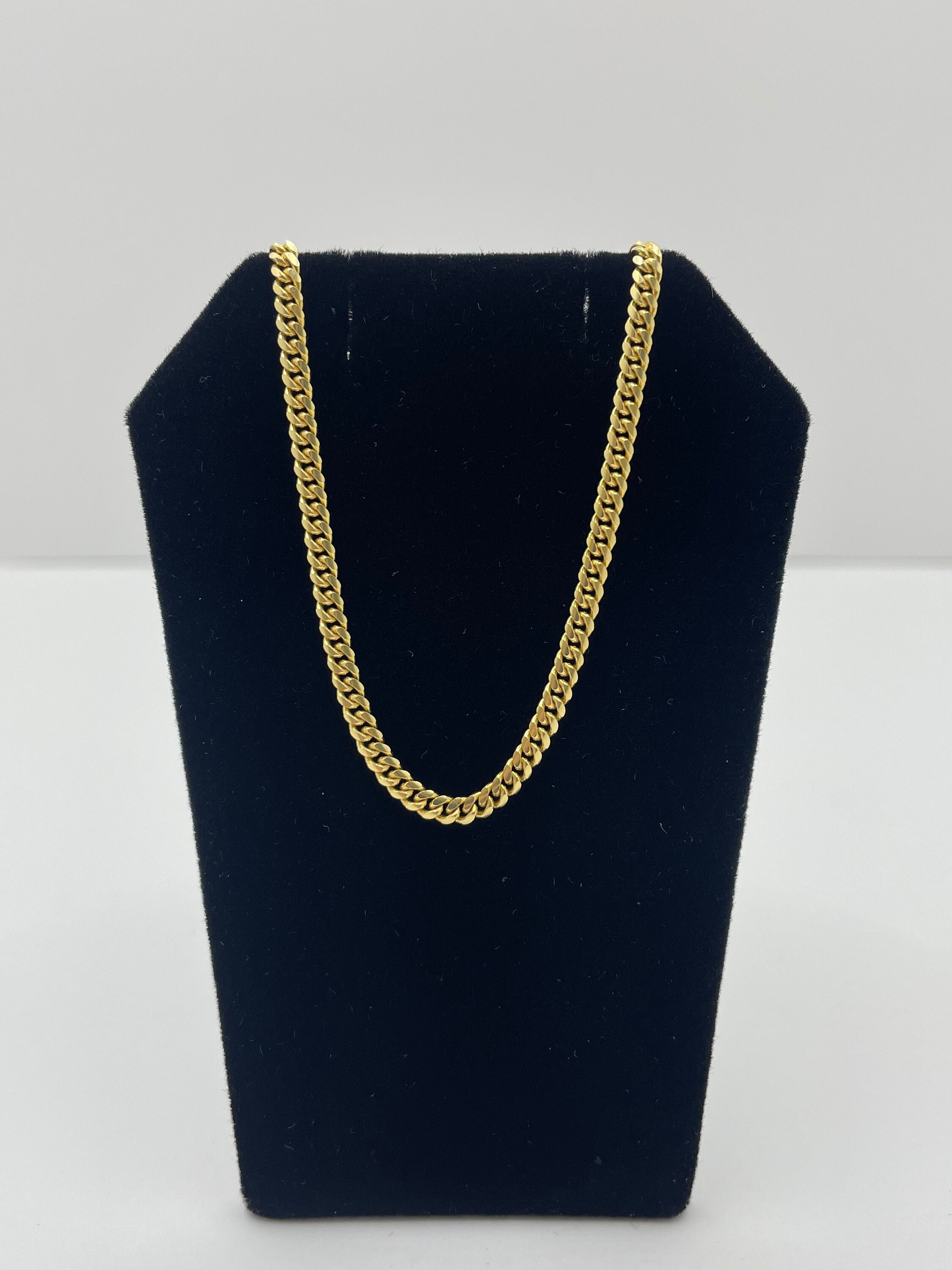 14k Yellow Gold Micro Cuban Link Chain 16 Inch - Etsy