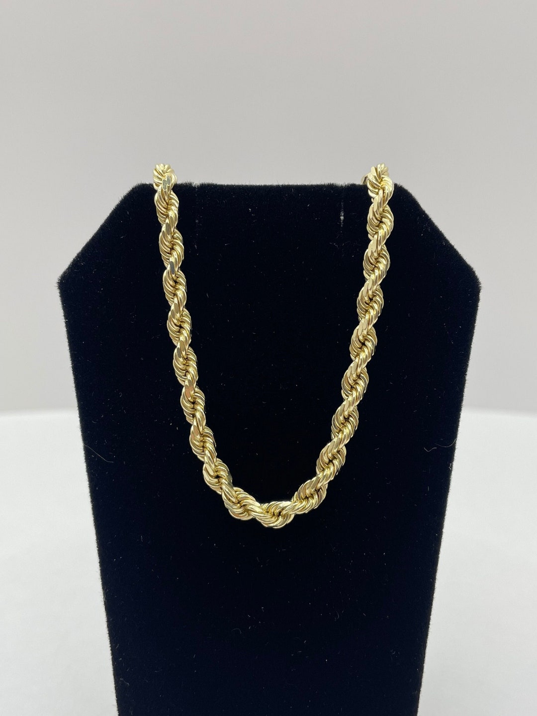 14k Yellow Gold Rope Link Chain 20 Inch - Etsy