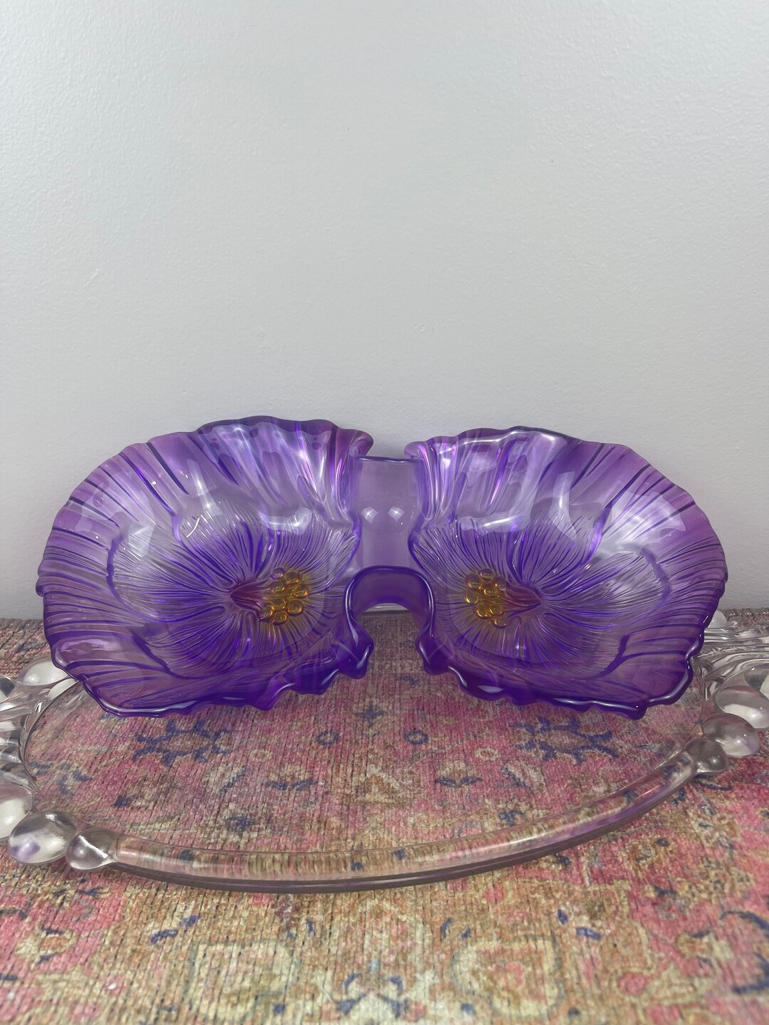 Darling Vintage Pansy Platter - Etsy