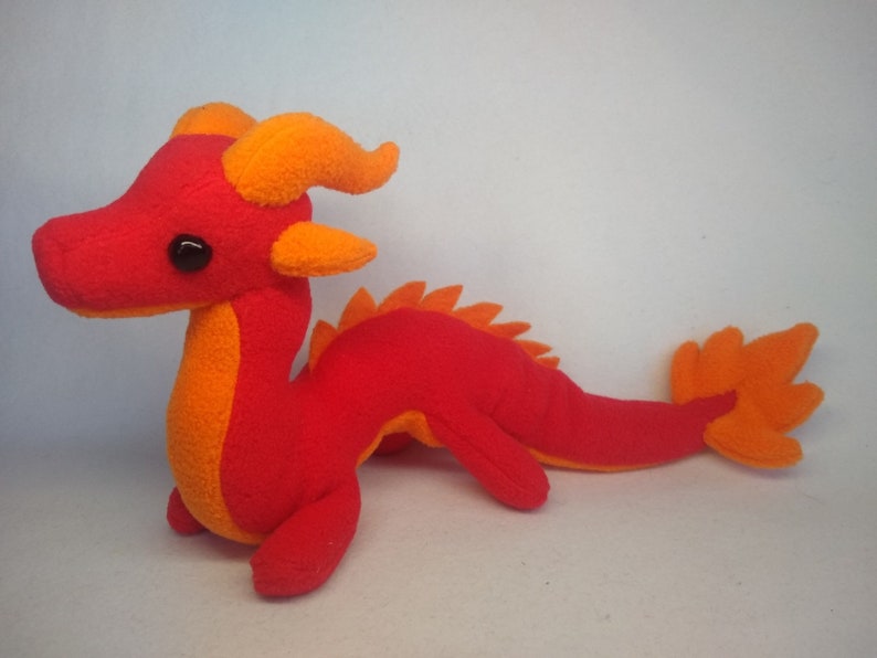 Customisable Handmade Long Dragon Plush - Made to Order, Bean Bag Tail ...