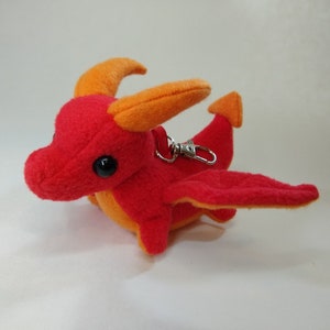 Customisable Baby Dragon Plush Keychain Handmade, Poseable Wings ...