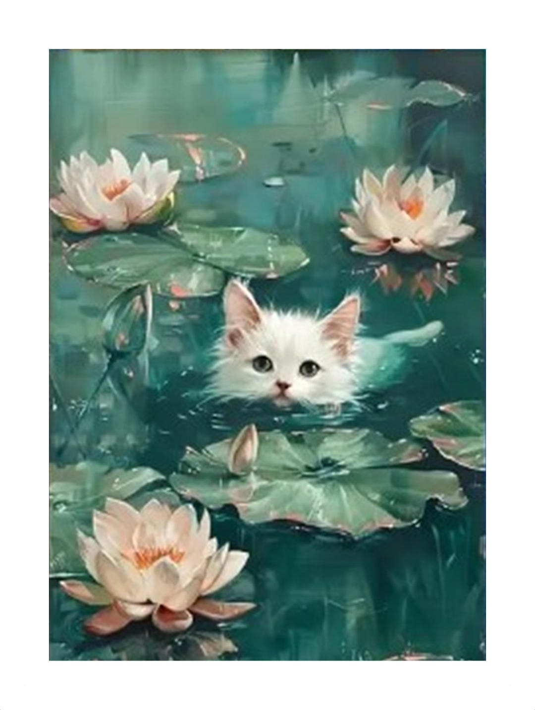 Cheerful Cat Wall Art in Monet Style Infuse Joy Into Your Living Space ...