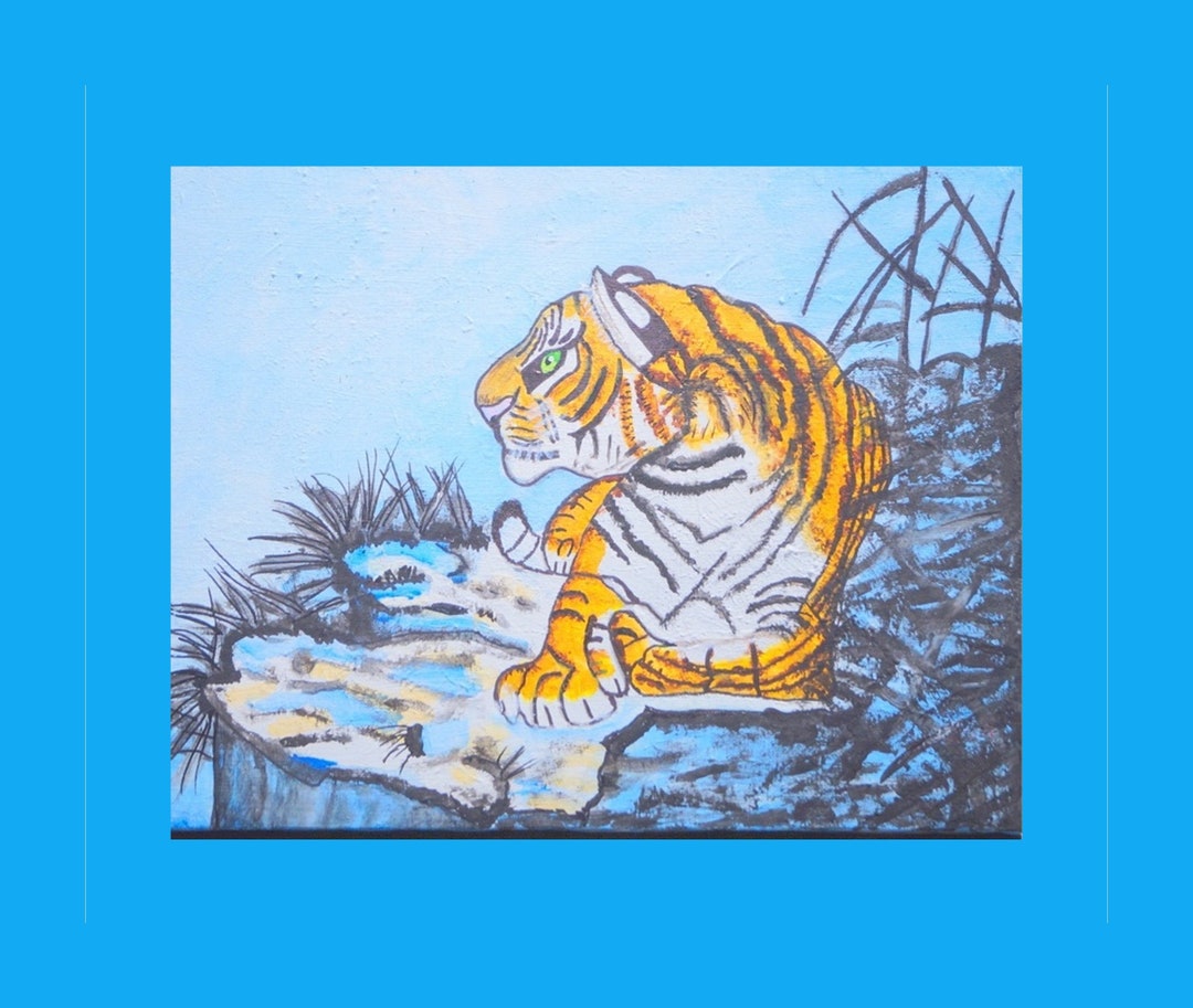 Hand-painted Tiger Portrait Add a Touch of Wild Elegance to Your Decor ...
