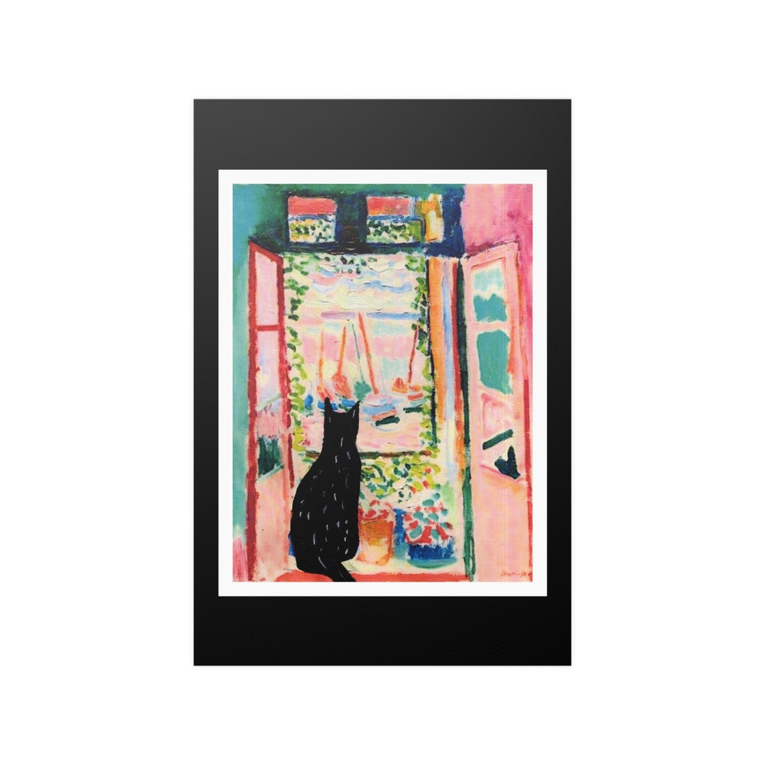 Whimsical Matisse Cat Print, Henri Matisse Open Window, Funny Cat Wall ...