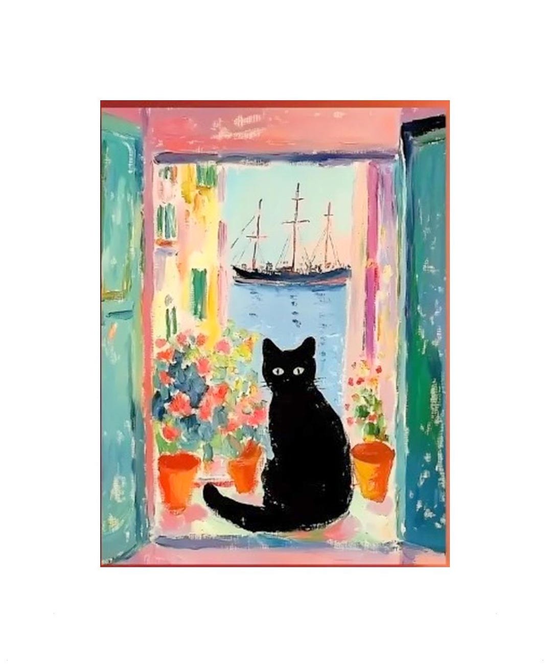 Vibrant Cat Illustration: Transform Your Home Into a Colorful Haven - Etsy