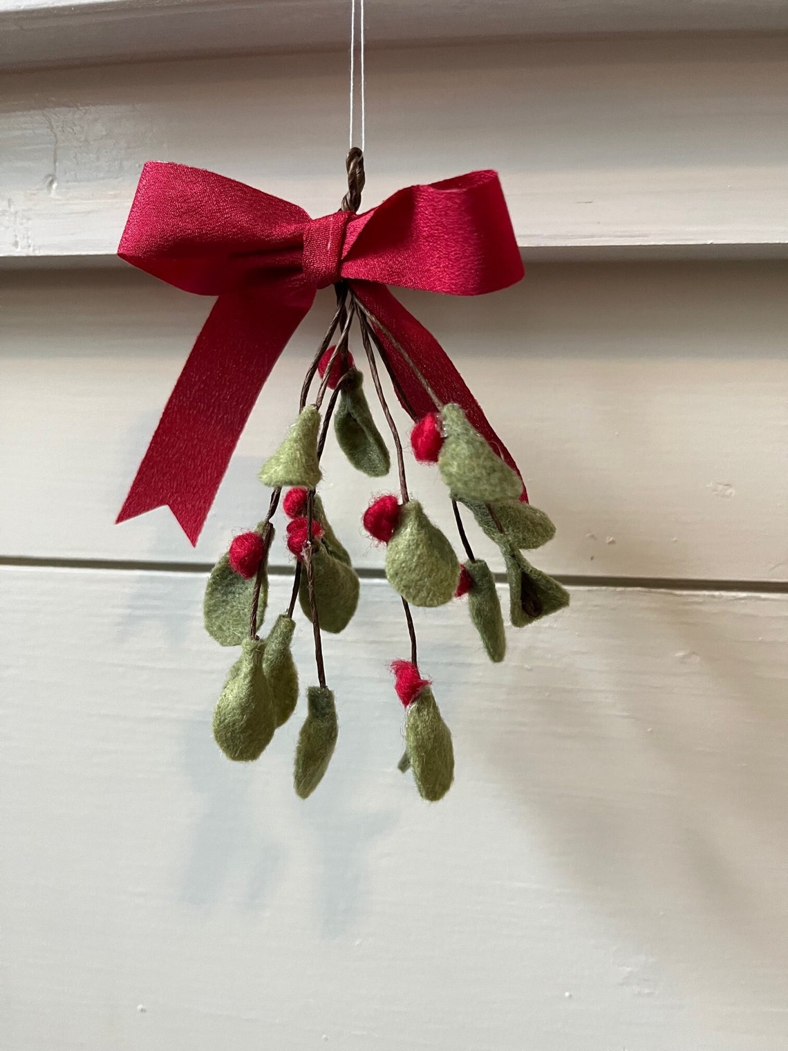 Felt Mistletoe, Christmas Decoration, Farmhouse Style, Artificial ...