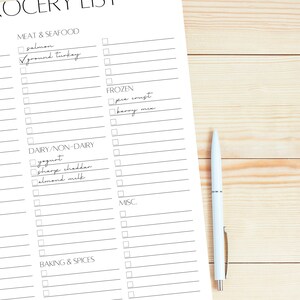 Printable Grocery Checklist Grocery Checklist Digital Grocery Checklist ...