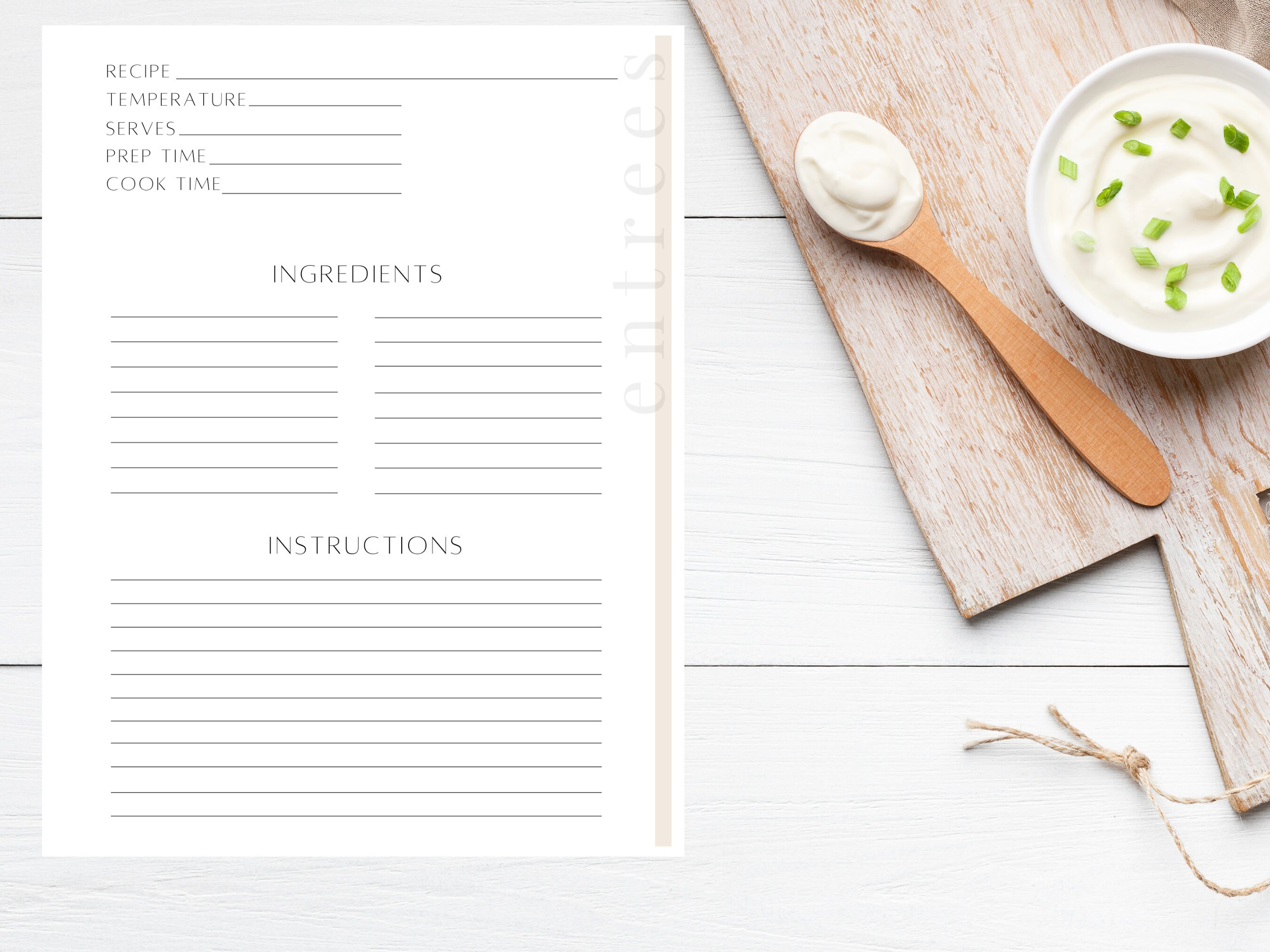 Printable Recipe Pages|printable Recipes|simple Recipe Pages|digital ...