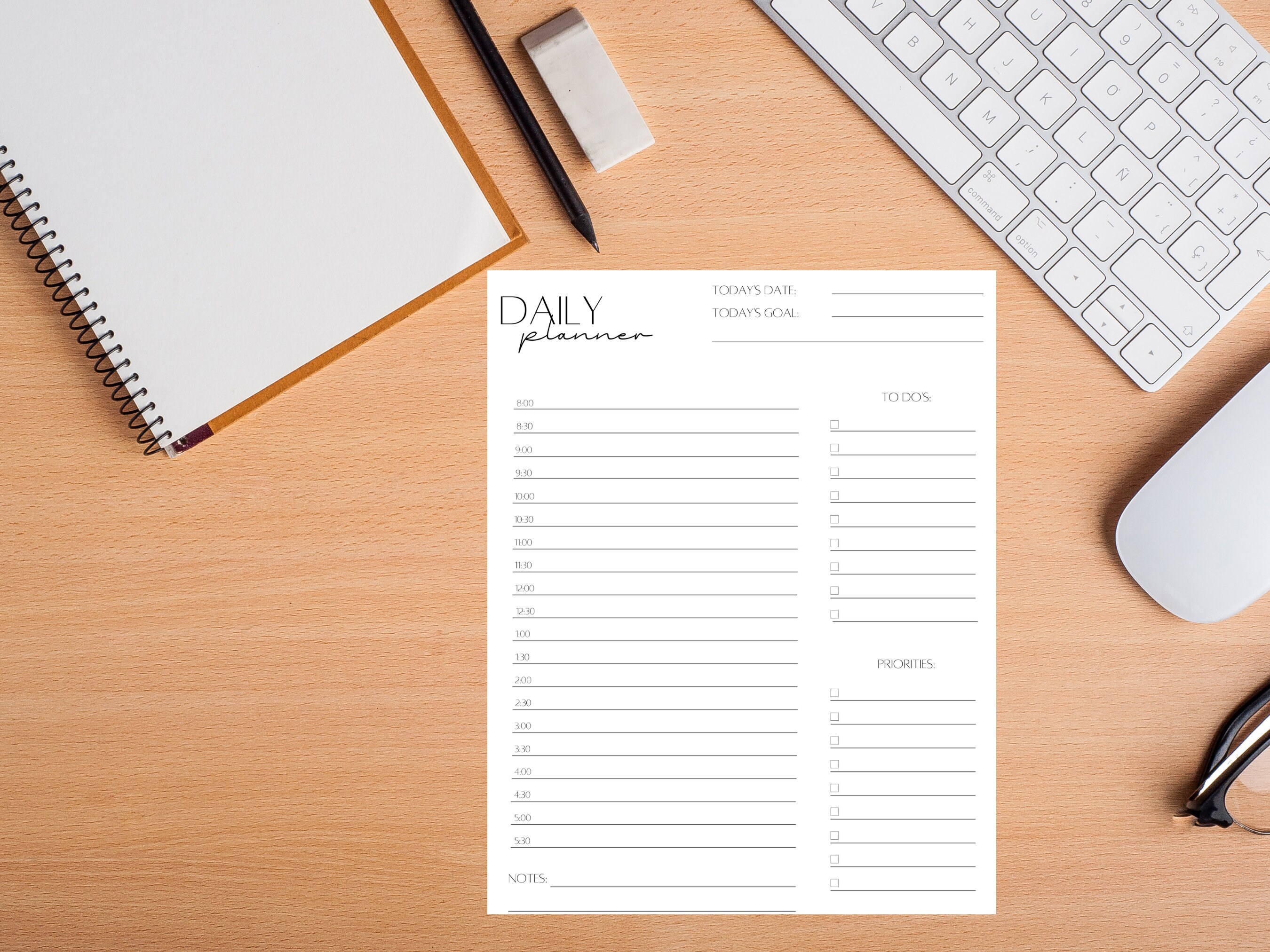 Printable Daily Planner Everyday Digital Planner Instant Download ...