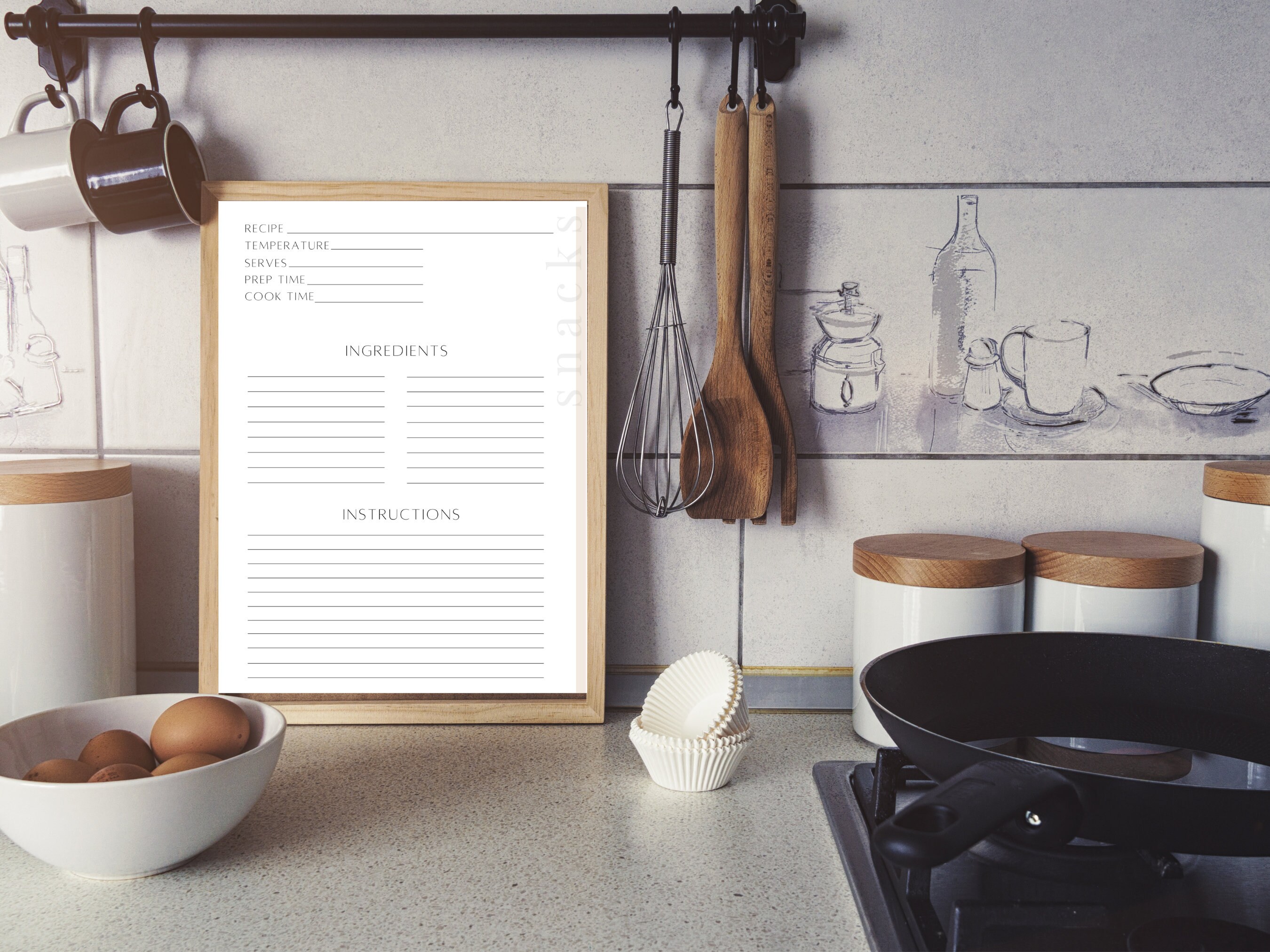 Printable Recipe Pages|printable Recipes|simple Recipe Pages|digital ...