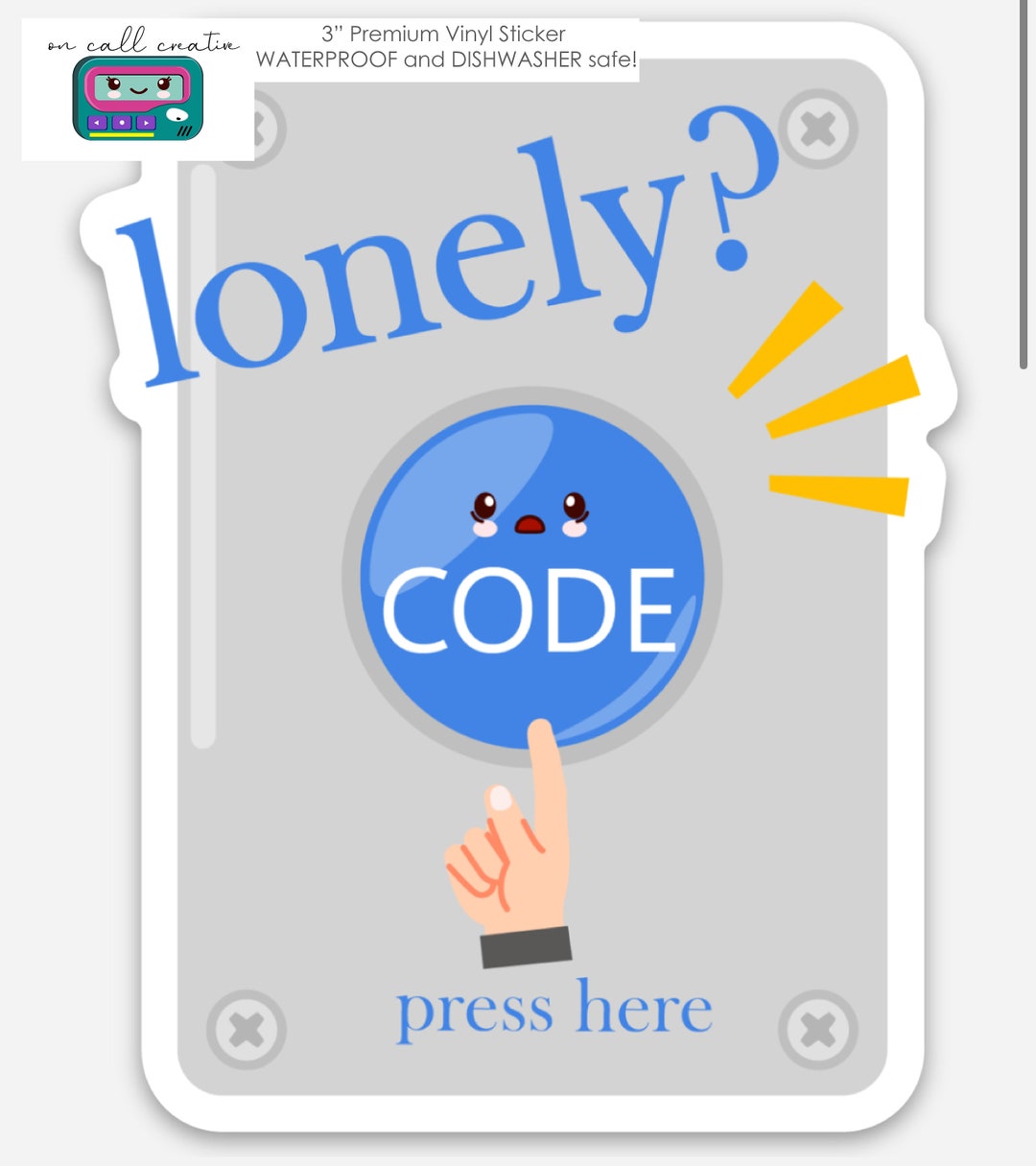 Medical Pun 3" Sticker, CODE BLUE Pun, Nurse Sticker, Doctor Sticker ...