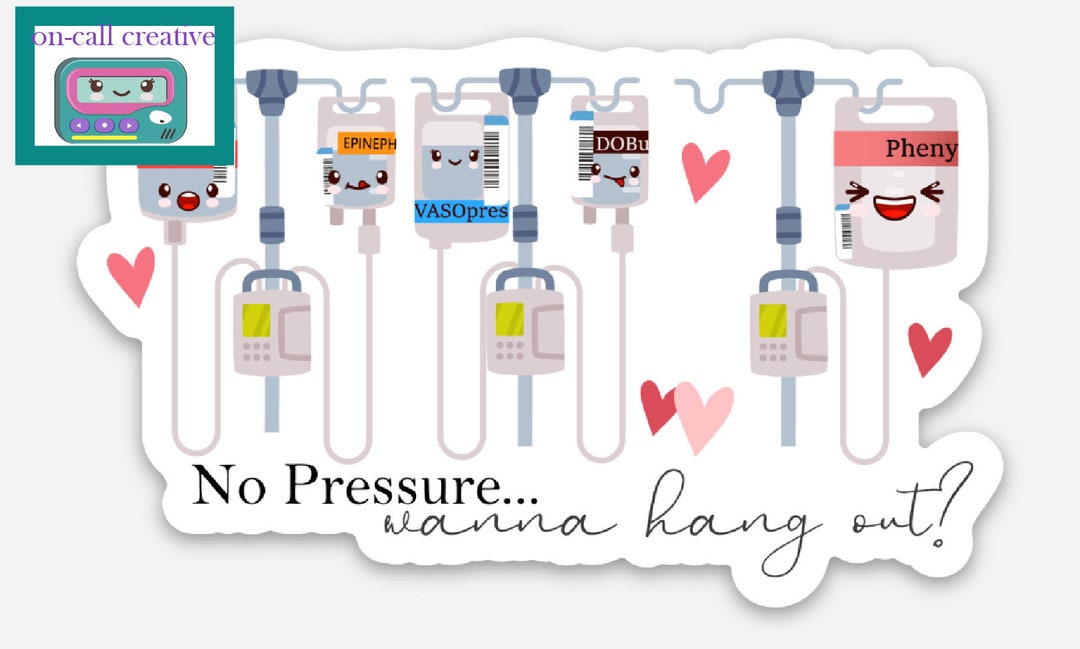 Medical Pun 3 Sticker, Valentines Day Sticker, Blood Pressure Meds ...