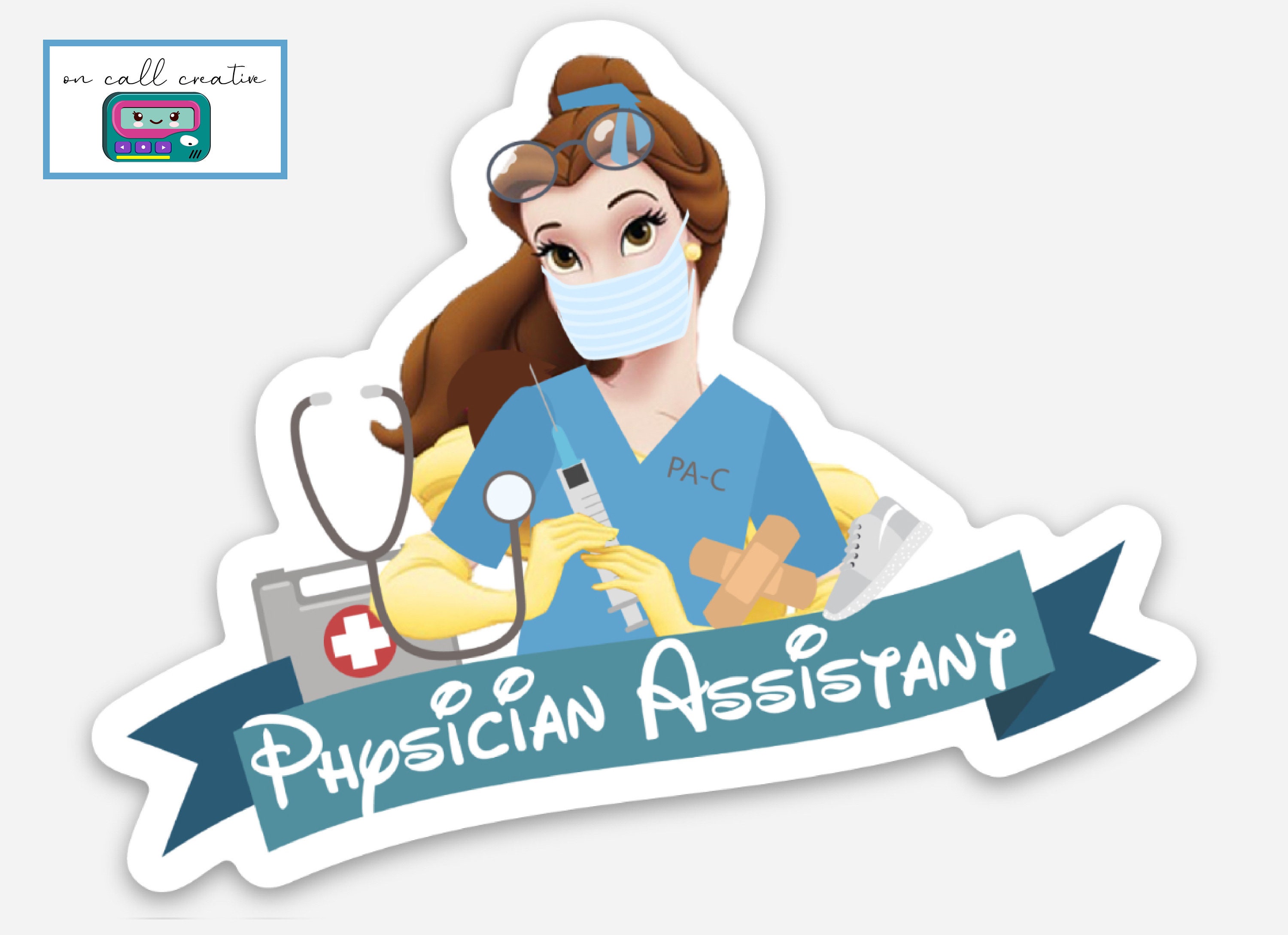 Physician Assistant Princess Sticker, Belle Sticker, Ariel Sticker ...