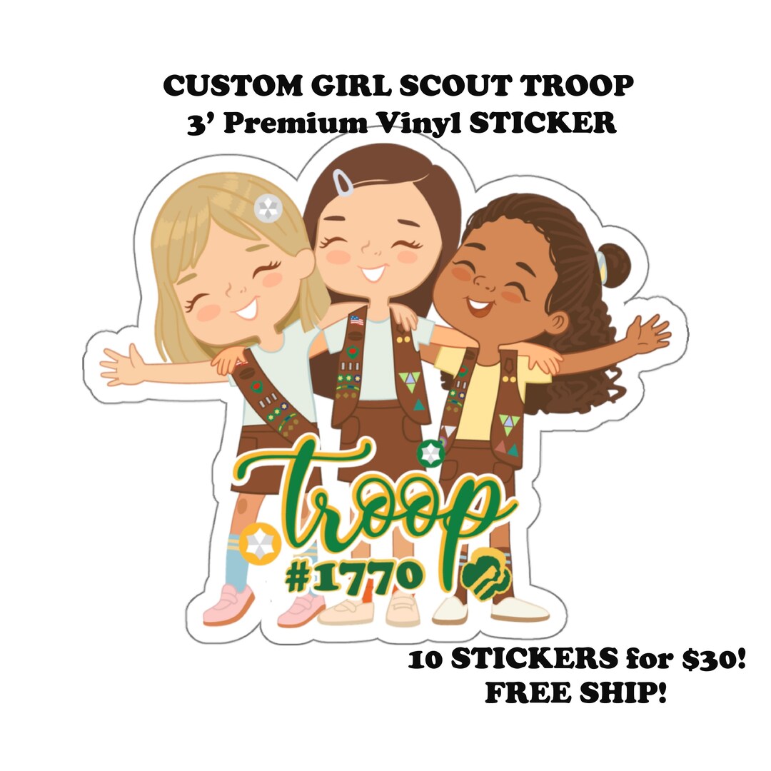 Custom Girl Scout Troop 3' Vinyl Sticker, Brownie Sticker, Daisy ...