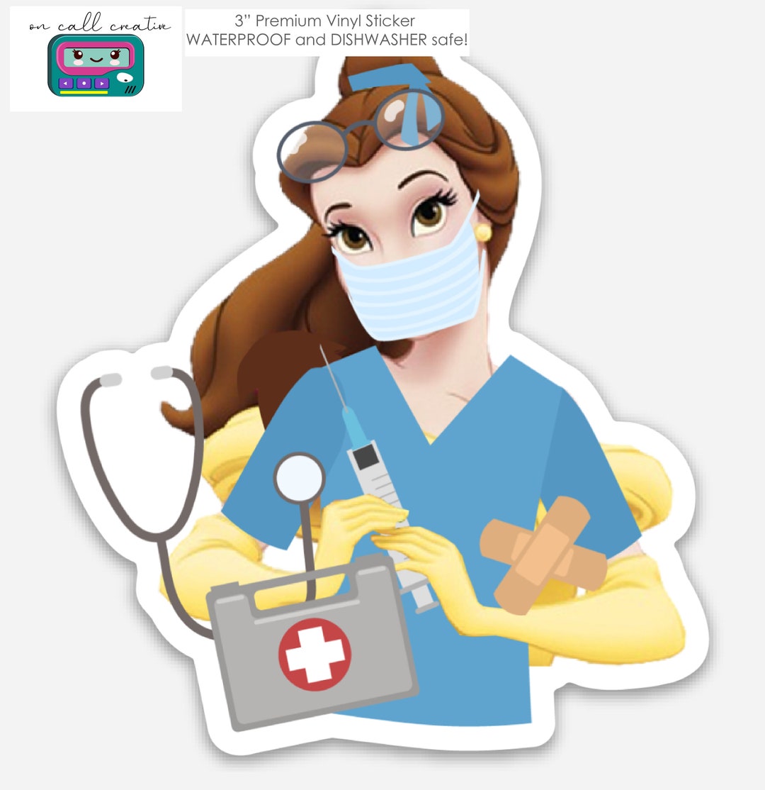 Princess Sticker for Doctor Thank You Nurse Vinyl Sticker Belle Sticker ...