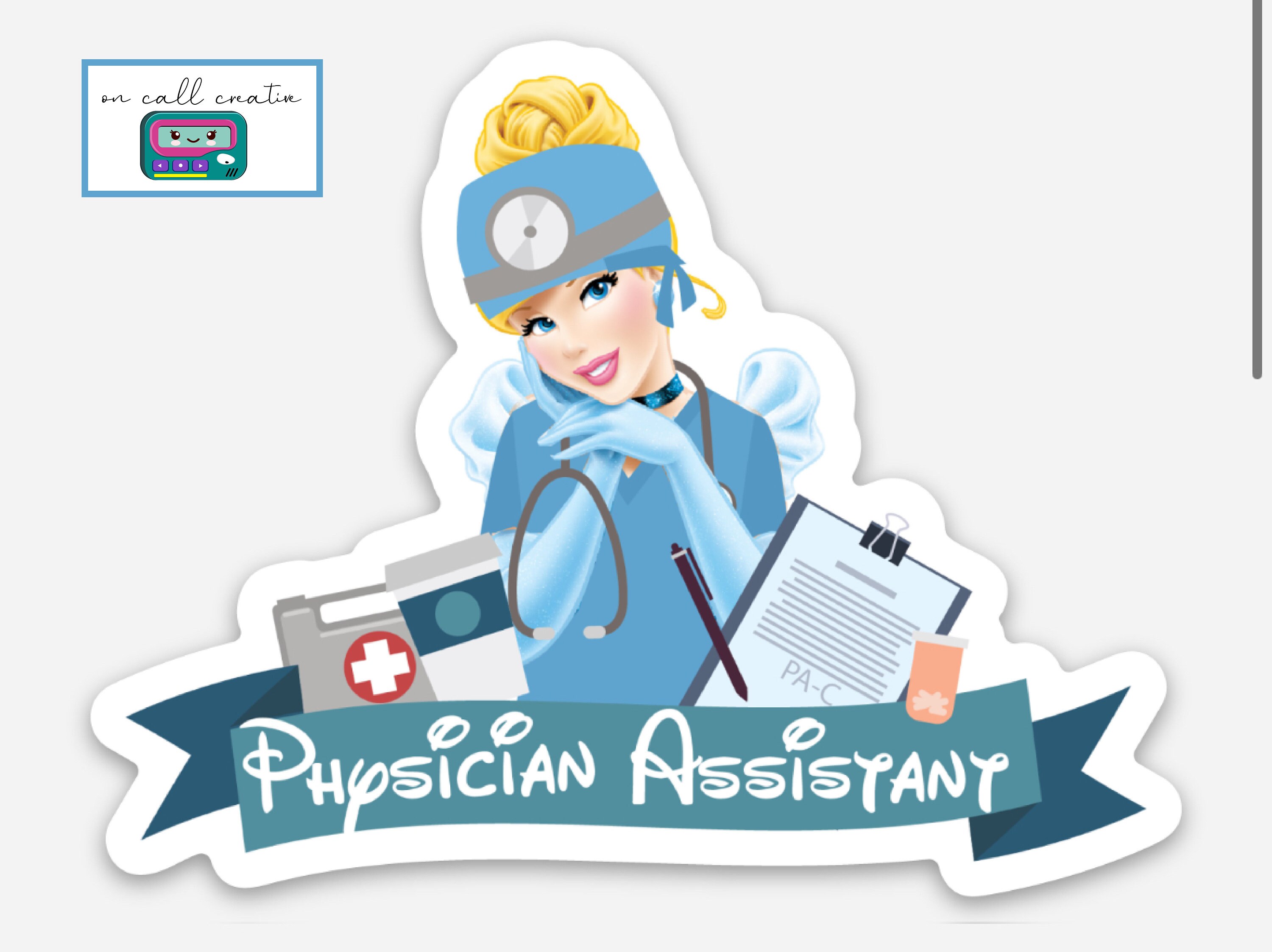 Physician Assistant Princess Sticker, Belle Sticker, Ariel Sticker ...