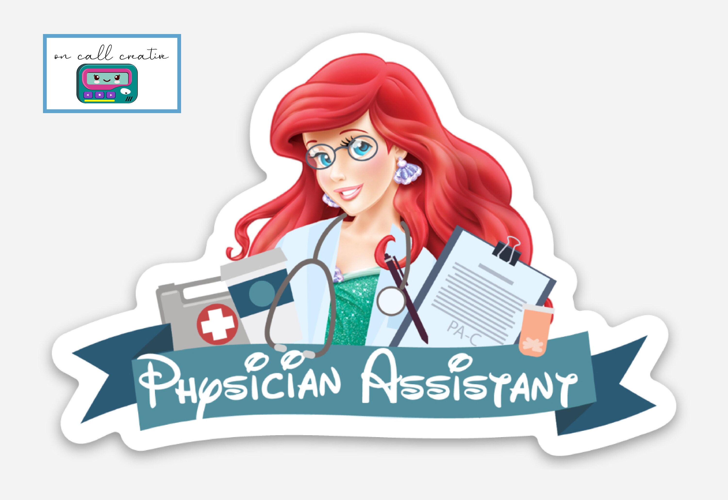 Physician Assistant Princess Sticker, Belle Sticker, Ariel Sticker ...