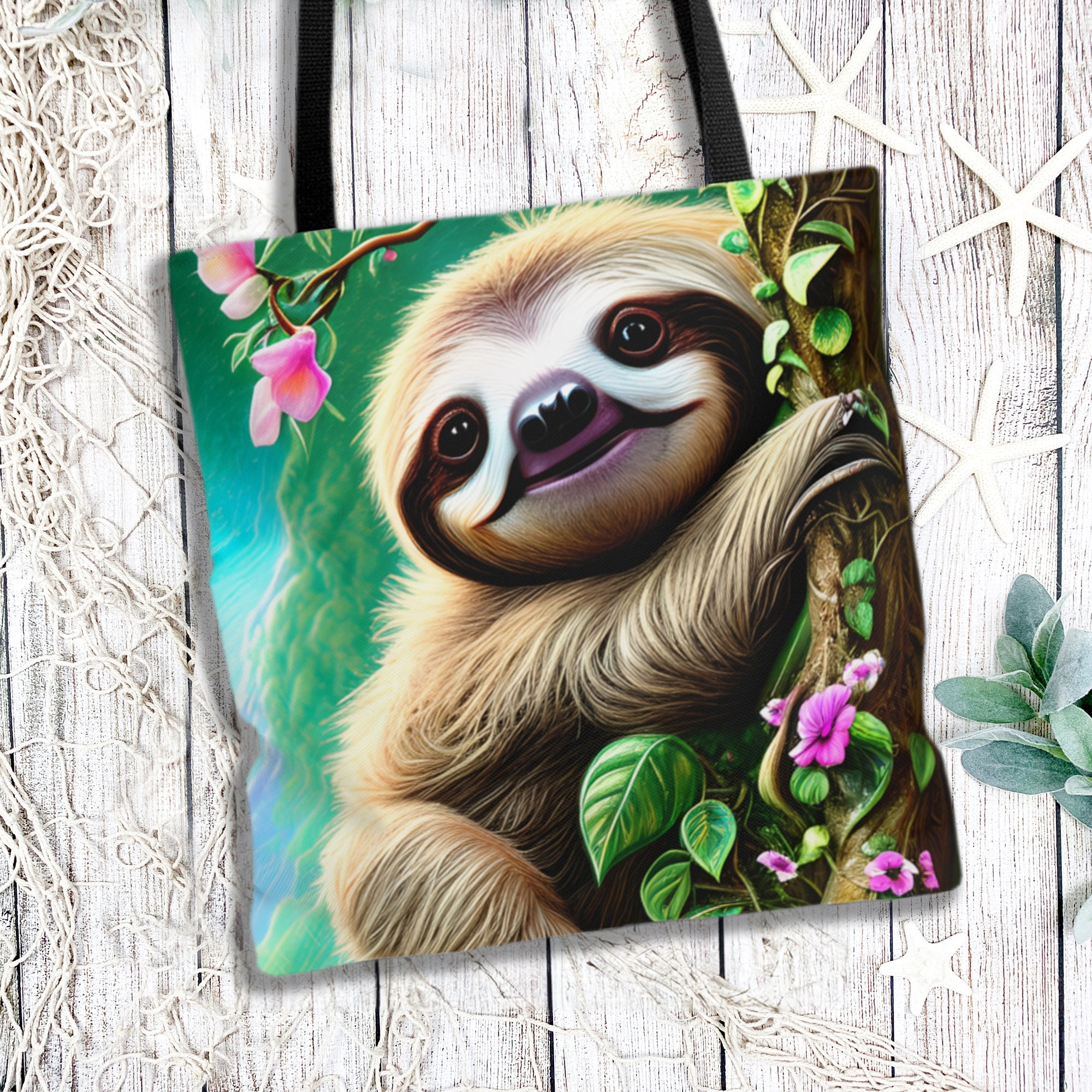 Sloth Tote Bag Colorful Bag Sloth Lover Bag Cute Sloth Bag - Etsy