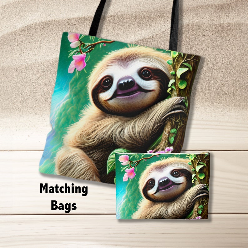 Sloth Tote Bag Colorful Bag Sloth Lover Bag Cute Sloth Bag - Etsy