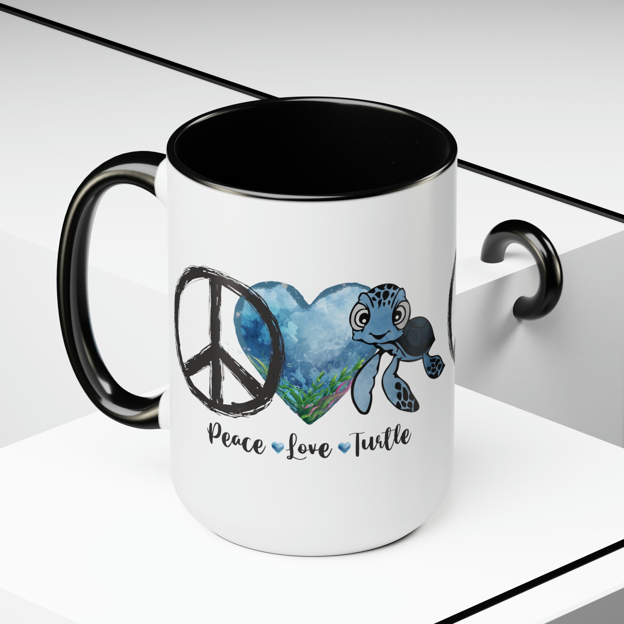 Peace Love Turtle Coffee Mug Turtle Lover Coffee Tea Mug - Etsy
