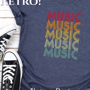 Vintage Music Text T-shirt, Vintage Colors Shirt, Vintage Music Tshirt ...