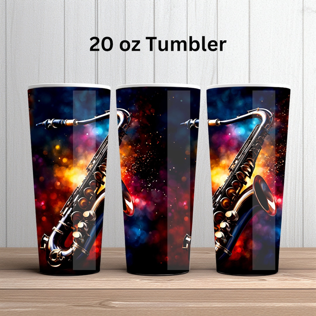 Saxophone Tumbler, Stunning Tumbler, Sax Lover Gift, Gift for Sax ...