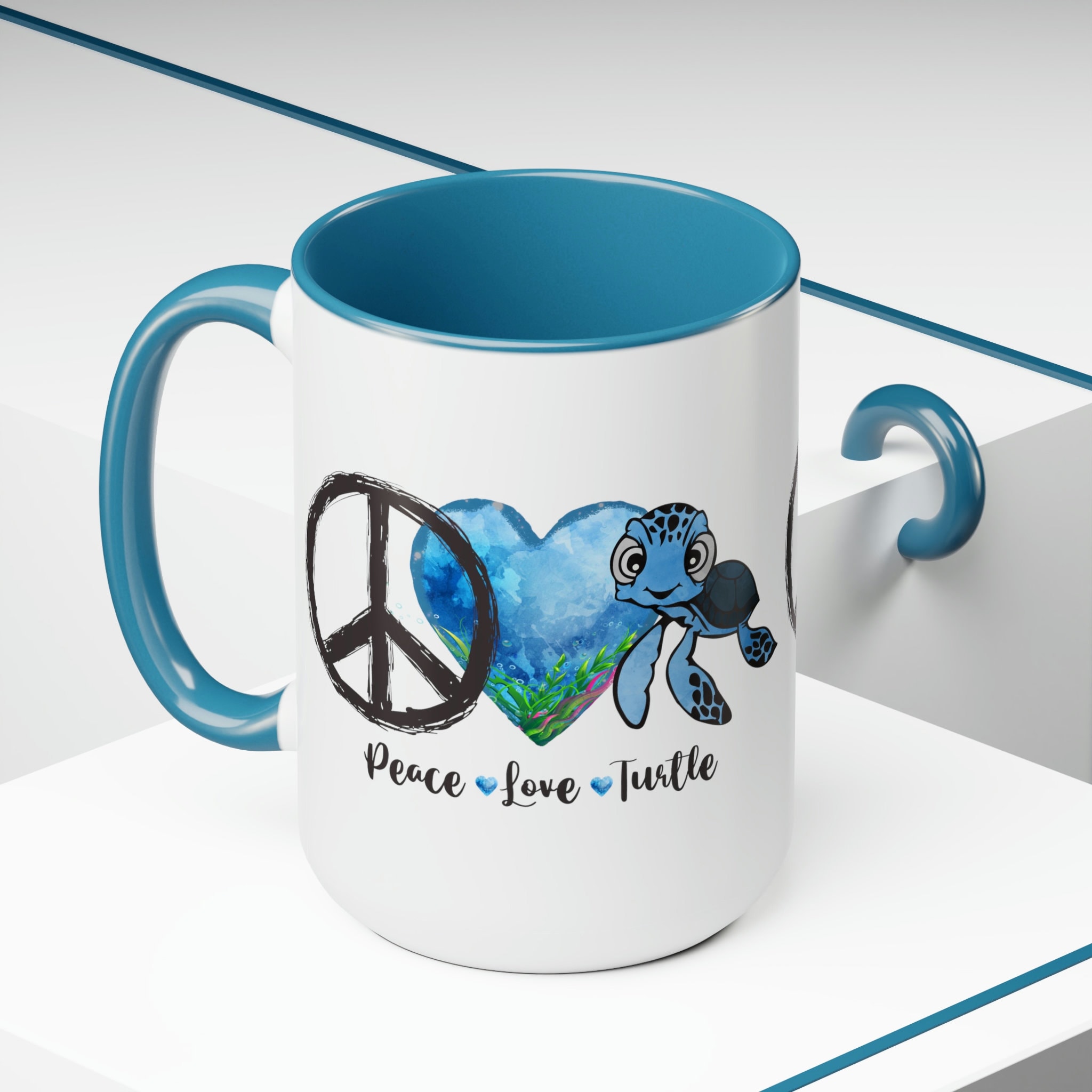 Peace Love Turtle Coffee Mug Turtle Lover Coffee Tea Mug - Etsy