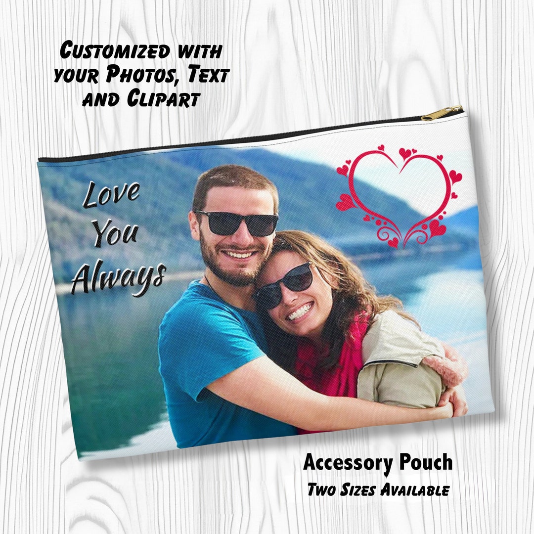 Custom Photo Accessory Pouch, All Over Printed Bag, Zippered Pouch ...