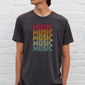 Vintage Music Text T-shirt, Vintage Colors Shirt, Vintage Music Tshirt ...