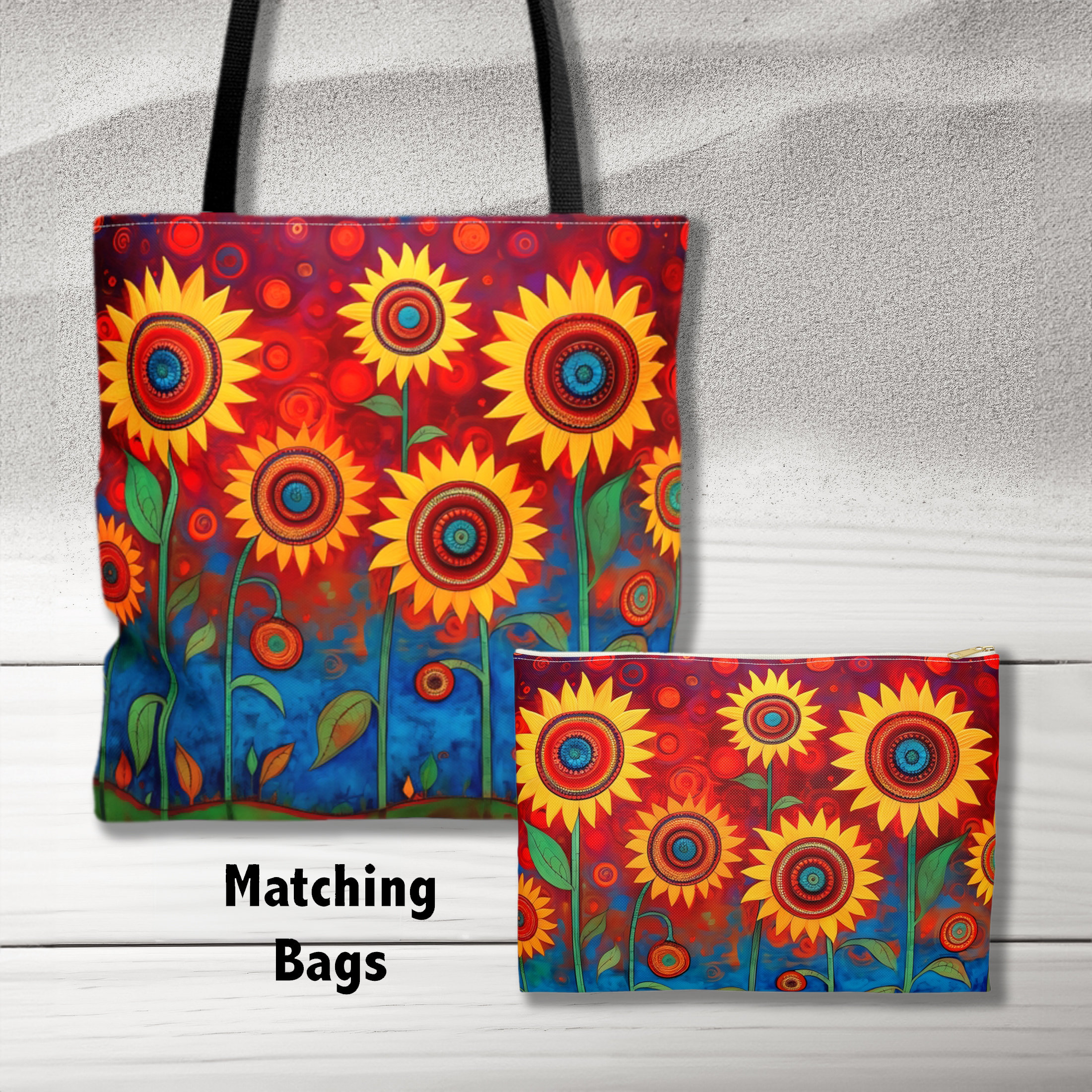 Sunflower Tote Bag, Colorful Bag, Sunflower Tote, Matching Bag, Tote ...