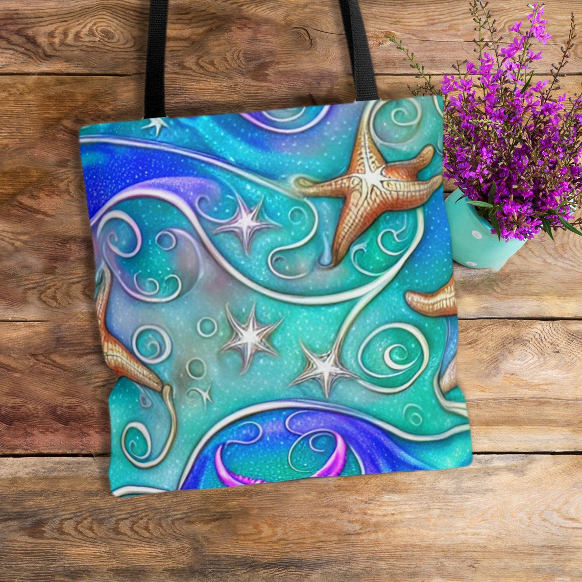 Beach Tote Bag, Cute Star Fish Bag, Star Fish Tote Bag, Beach Bag, Cute ...