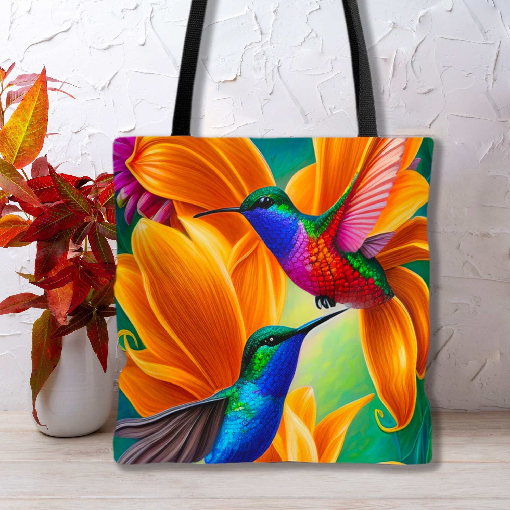 Hummingbird Tote Bag, Hummingbird Lover Gift, Tote With Hummingbirds ...