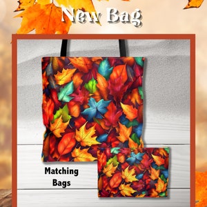Fall Leaves Tote Bag, Colorful Bag, Autumn Bag, Colorful Leaves Bag ...