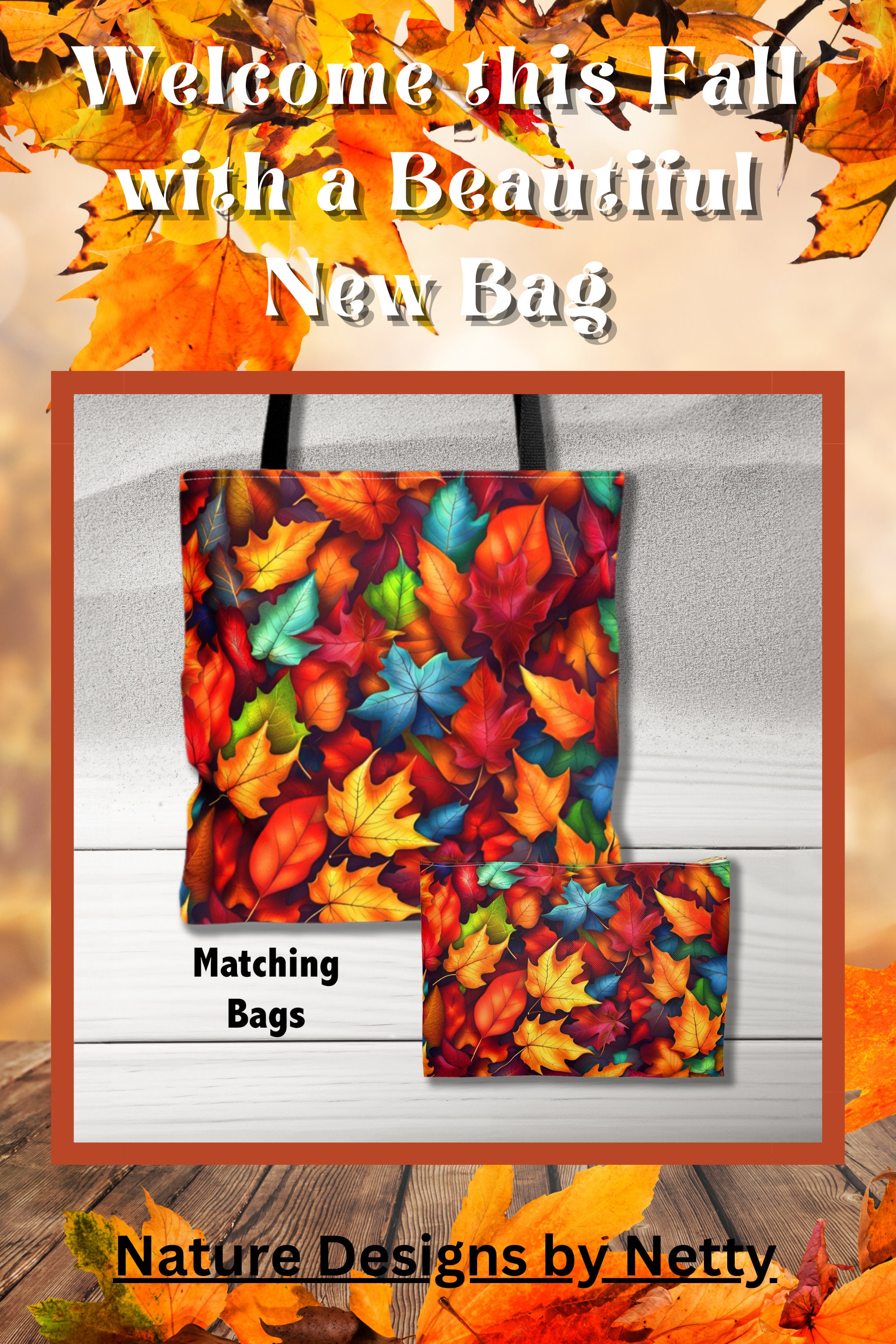 Fall Leaves Tote Bag Colorful Bag Autumn Bag Colorful - Etsy