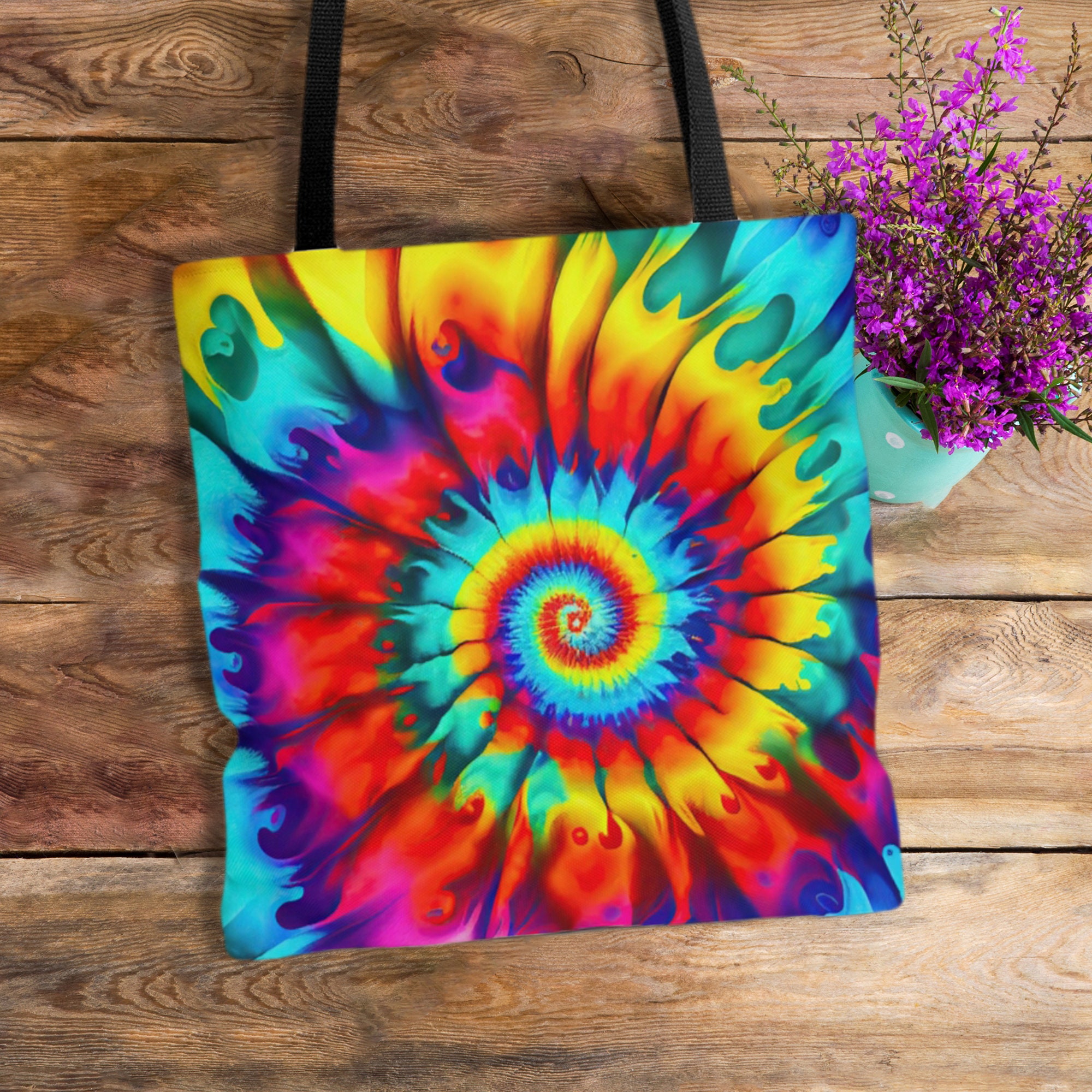 Tie Dye Tote Bag Cute Tie Dye Bag Colorful Tote Bag Beach - Etsy