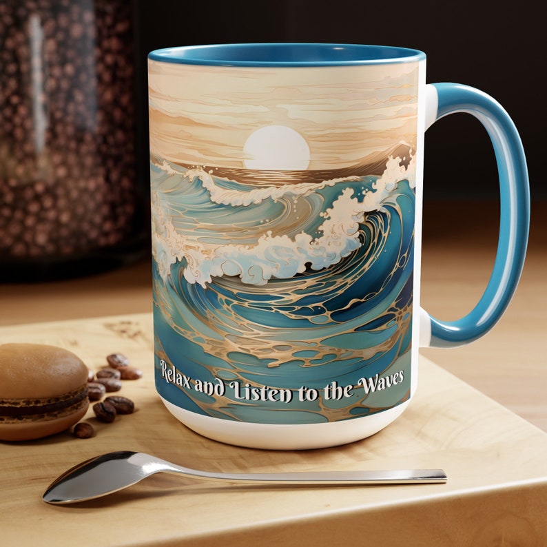 Ocean Waves Coffee Mug, Ocean Lover Mug, Ocean Waves Mug, Personalized ...