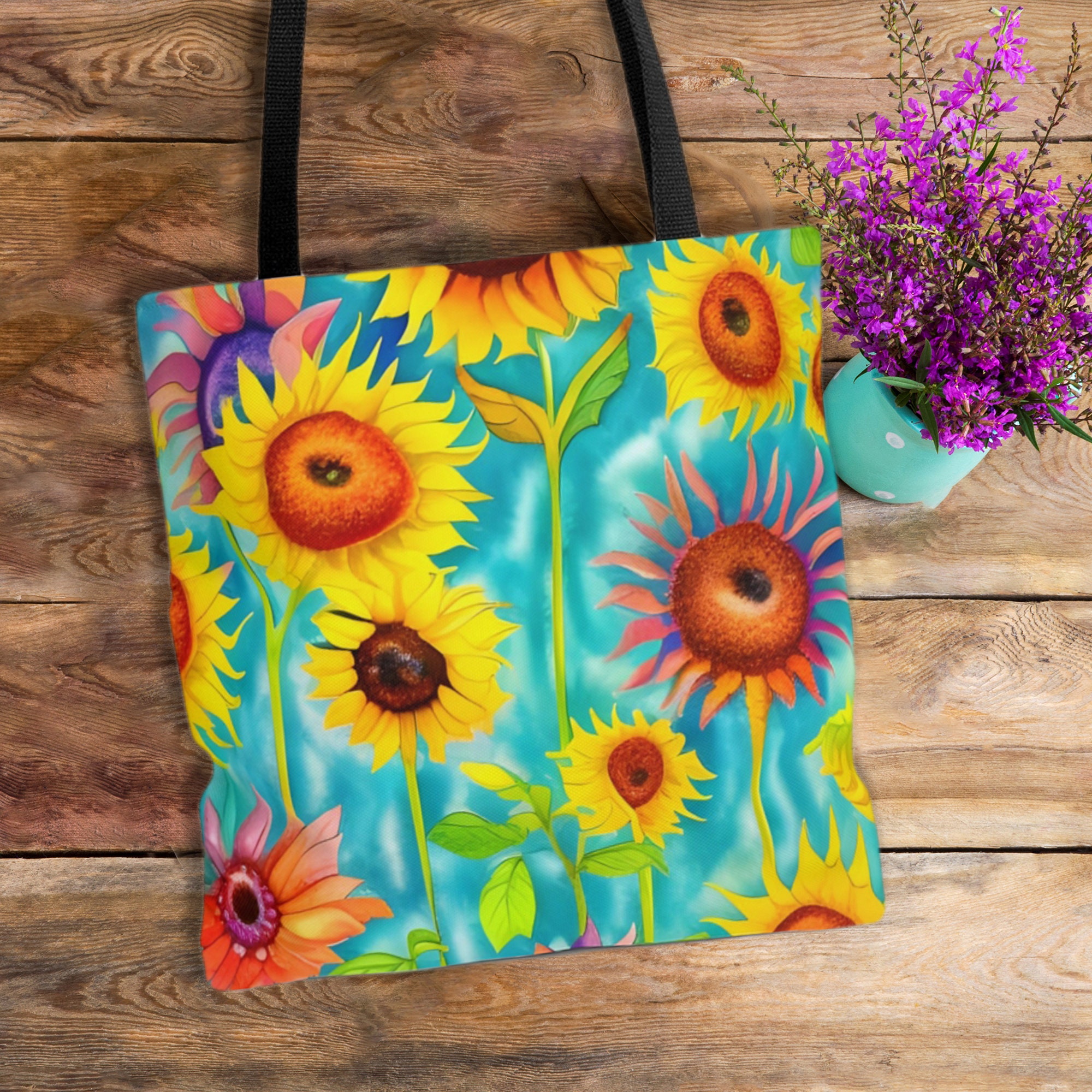 Sunflower Tote Bag, Flower Tote, Cute Sunflower Bag, Cute Gift Tote ...