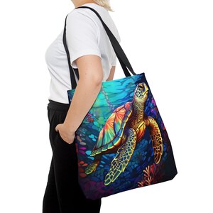 Turtle Tote Bag, Turtle Lover Tote, Turtle Bag, Colorful Bag, Matching ...