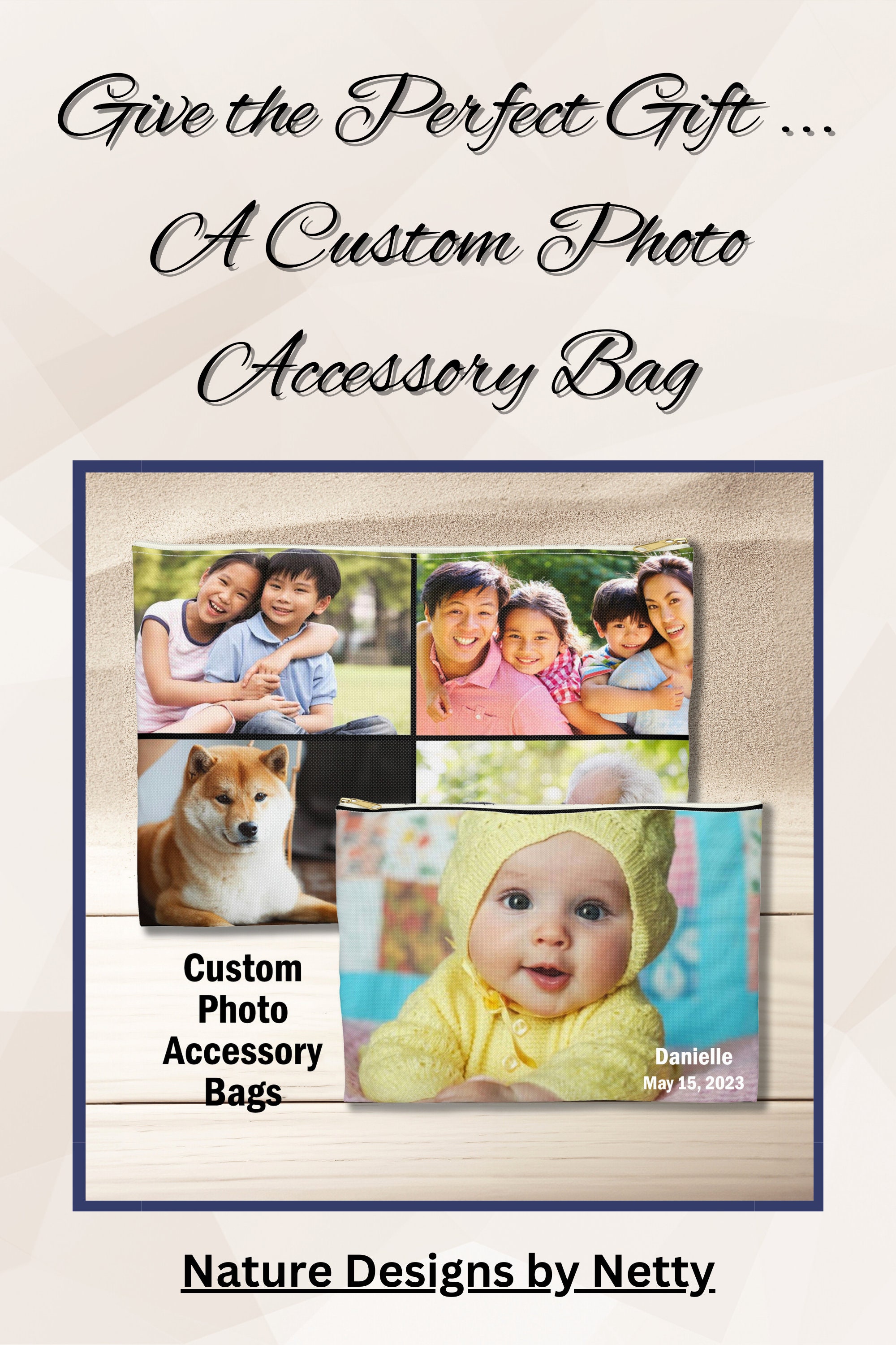 Custom Photo Accessory Pouch, All Over Printed Bag, Zippered Pouch ...