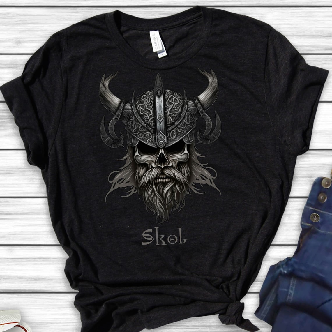 Viking Skol T-shirt Viking Skull Shirt Viking T-shirt Norse - Etsy