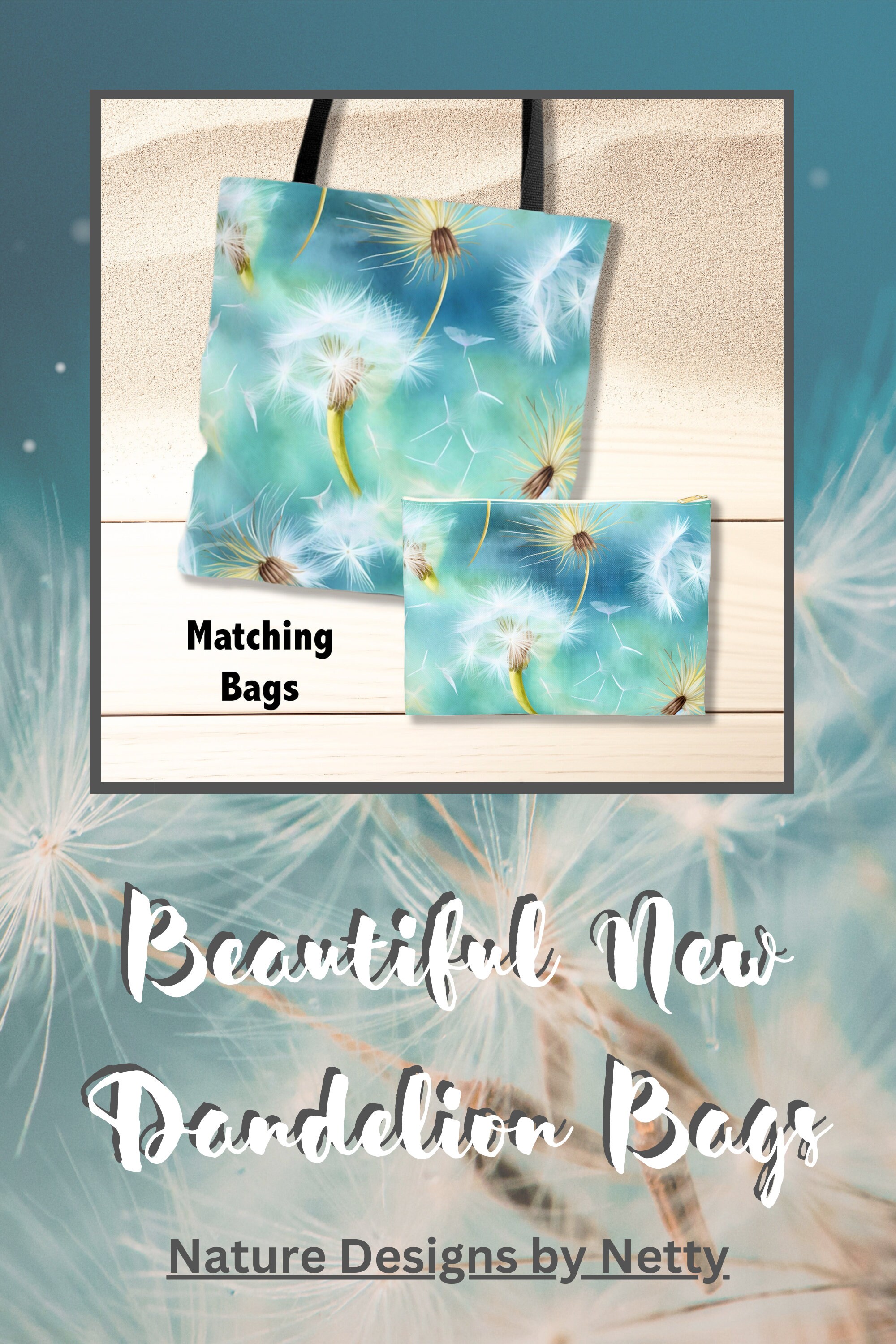 Dandelions Bag, Colorful Bag, Flower Lover Bag, Colorful Dandelions ...